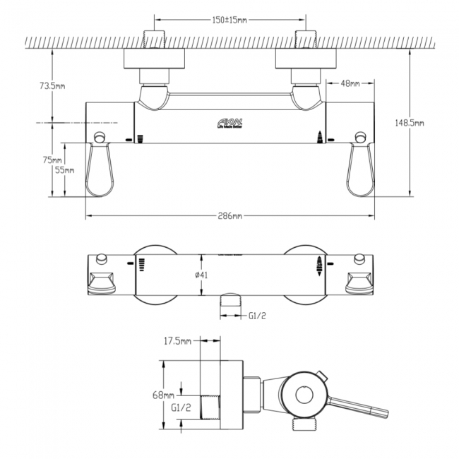 AKW Thermostatic Shower Kit | 25422 | Modern | Chrome
