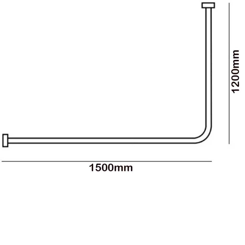 AKW Shower Curtain Rail | 1500mm | 24126G | Grey