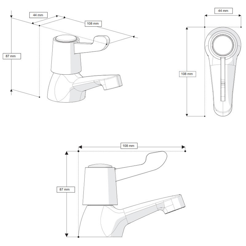 AKW Modern Basin Taps (Pair) | 23196CH | Pillar Mounted | Chrome