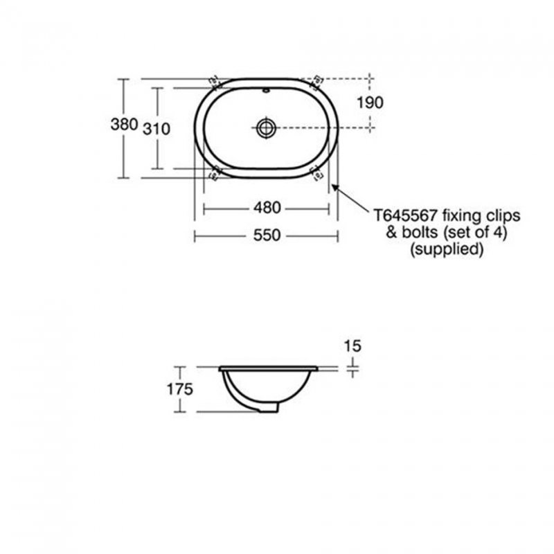 Armitage Shanks Marlow 21 Inset Basin | S268401 | 480mm | 0TH