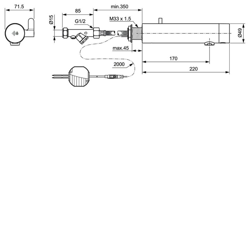 Armitage Shanks Sensorflow E Basin Mixer Tap | A7555AA | Panel Mounted ...