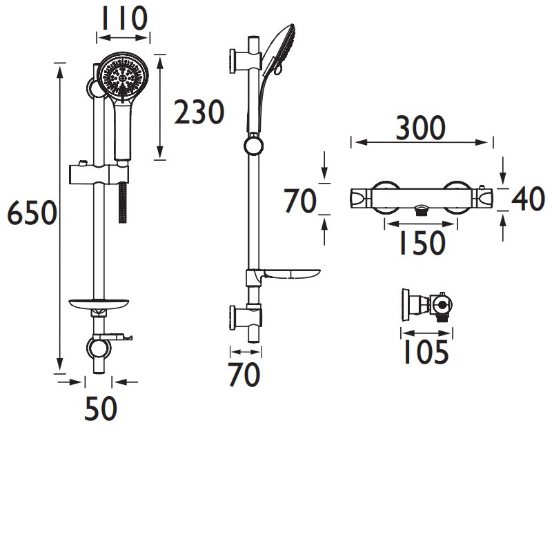 Bristan Artisan Bar Shower | AR2 SHXMTFF C | 1 Outlet | Chrome