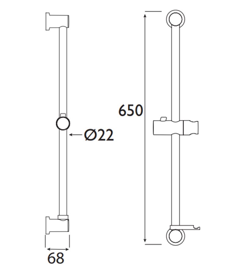 Bristan Casino Riser Rail Kit | CAS RRAIL01 C | Chrome