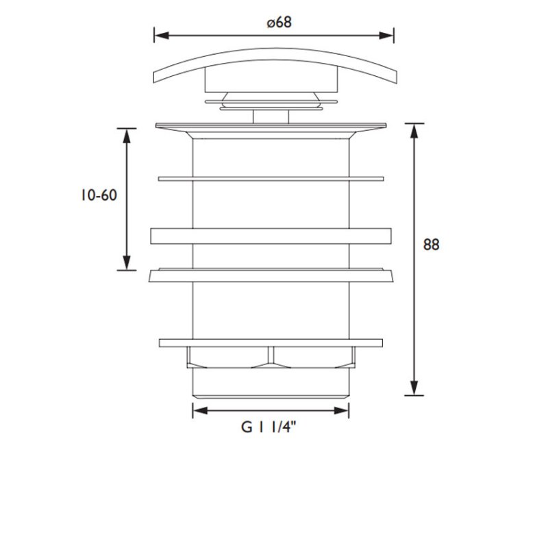 Bristan Press Top Basin Waste | W BASIN07 C | Chrome
