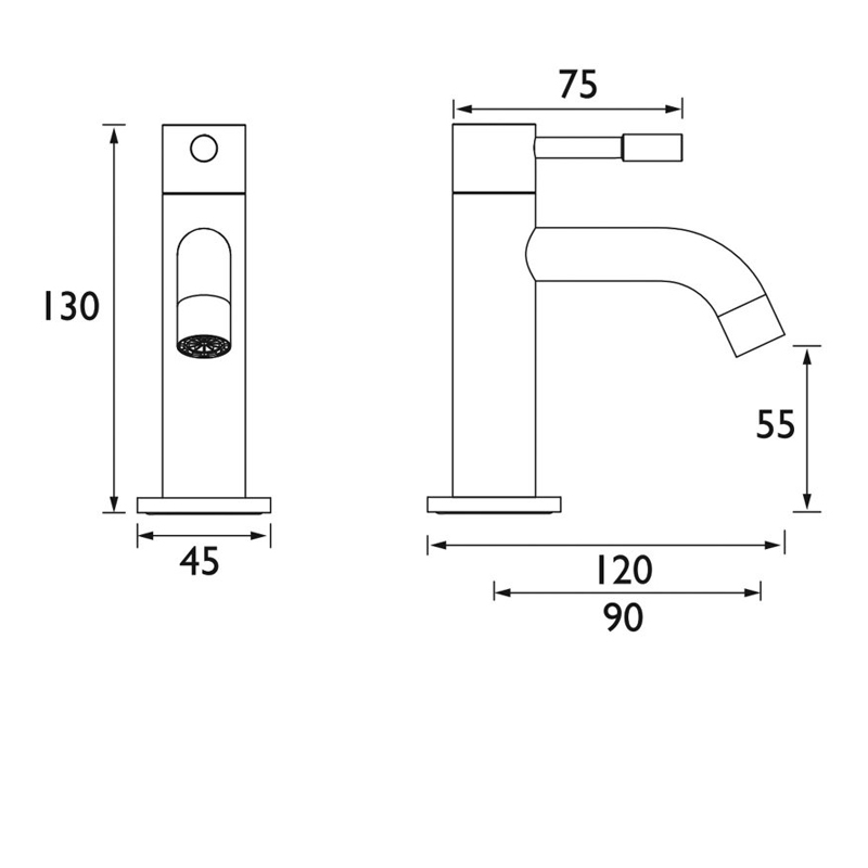 Bristan MIla Basin Taps (Pair) | MI 1/2 C | Pillar Mounted | Chrome