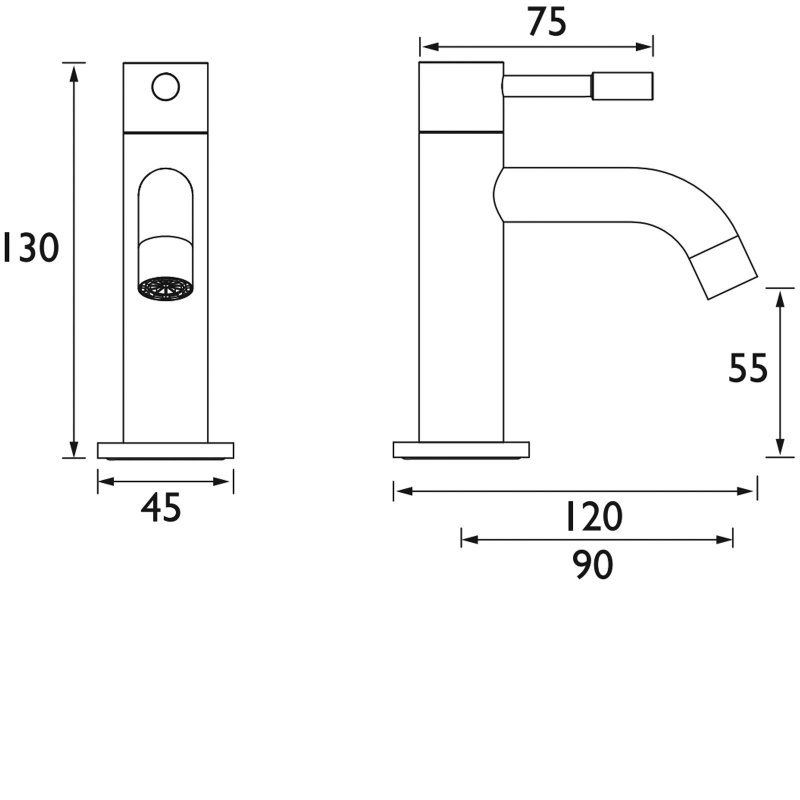 Bristan MIla Basin Taps (Pair) | MI 1/2 C | Pillar Mounted | Chrome