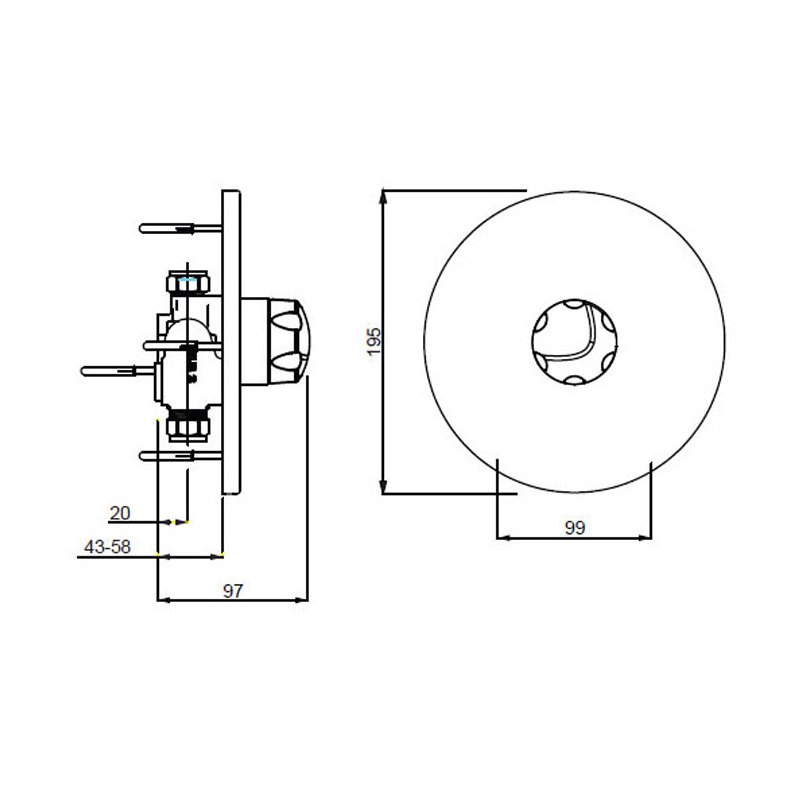 Bristan OPAC Shower Valve | MINI2 TS1203 CH C | Concealed | Chrome