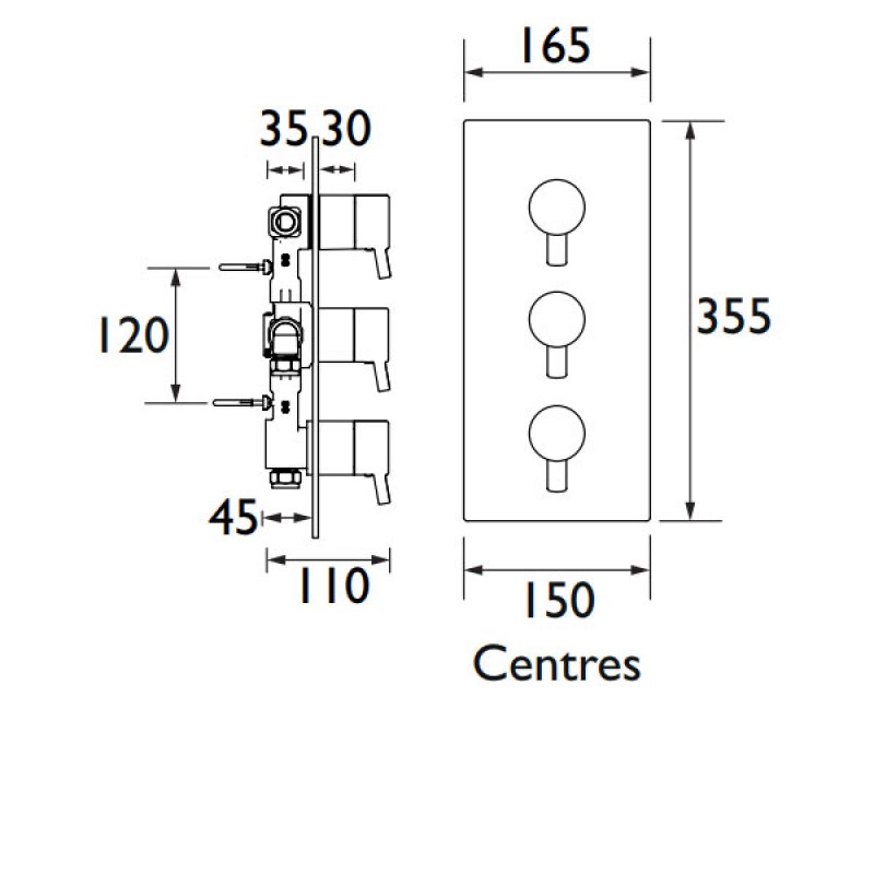 Bristan Prism Shower Valve | PM2 SHC3DIV C | Concealed | Chrome