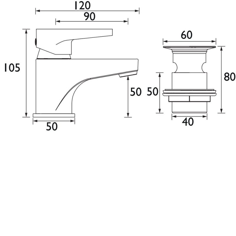 Bristan Quest Basin Mixer | QST BAS C | Deck Mounted | Chrome