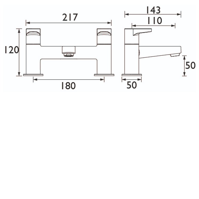 Bristan Quest Bath Filler | QST BF C | Pillar Mounted | Chrome