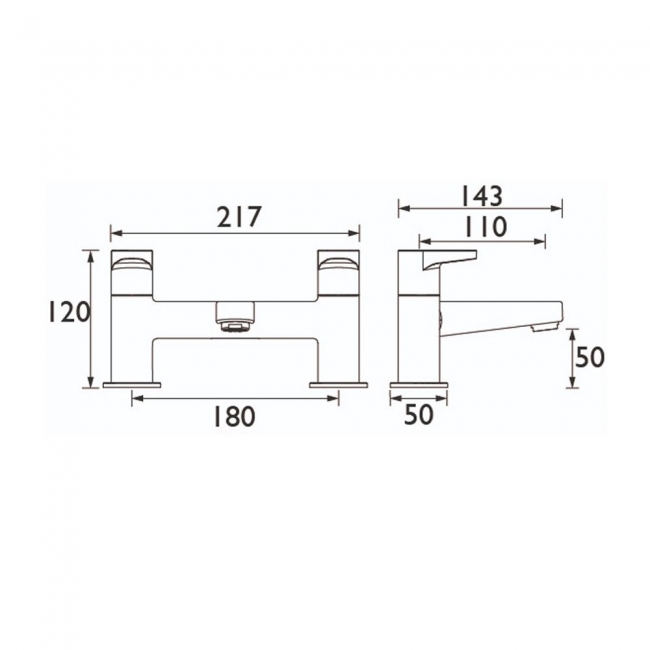 Bristan Quest Bath Filler | QST BF C | Pillar Mounted | Chrome