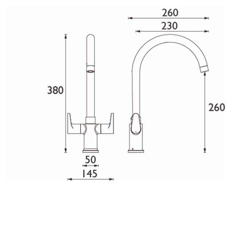 Bristan Quest Sink Mixer | QST SNK EF C | Deck Mounted | Chrome