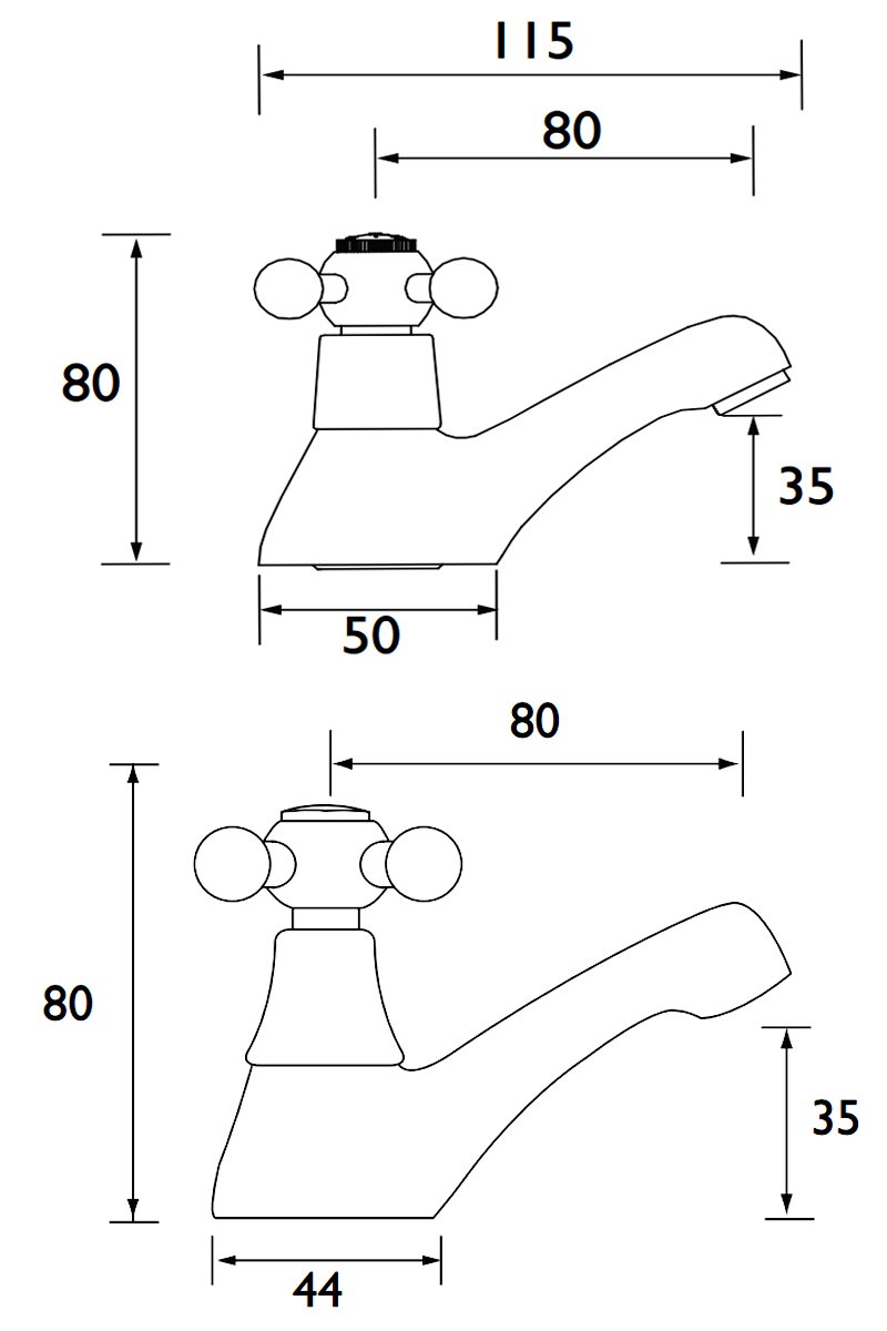 Bristan Regency Tap Set | R 1/2 C + R 3/4 C | Chrome
