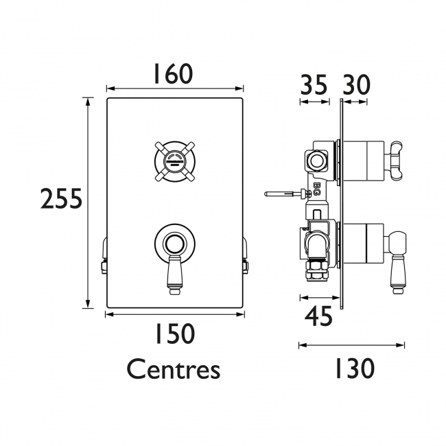 Bristan Renaissance Shower Valve | RS2 SHCVO C | Concealed | Chrome