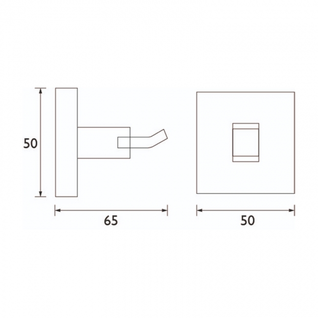 Bristan Square Robe Hook | SQ HOOK BLK | Brass | Black