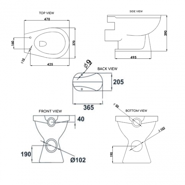 Delphi Trade Toilet | TRD-LL-WC | Low Level | White