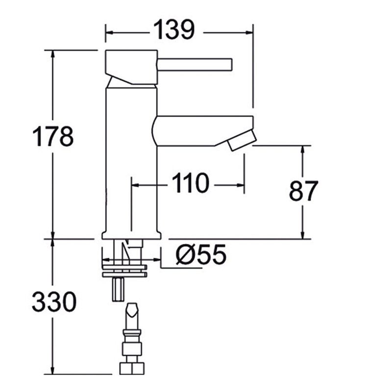Deva Insignia Basin Mixer | INS113 | Deck Mounted | Chrome