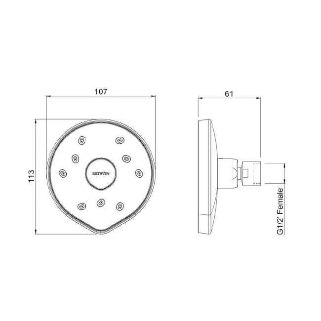 Deva Round Shower Head | KRLFWSCP | 107mm | Chrome