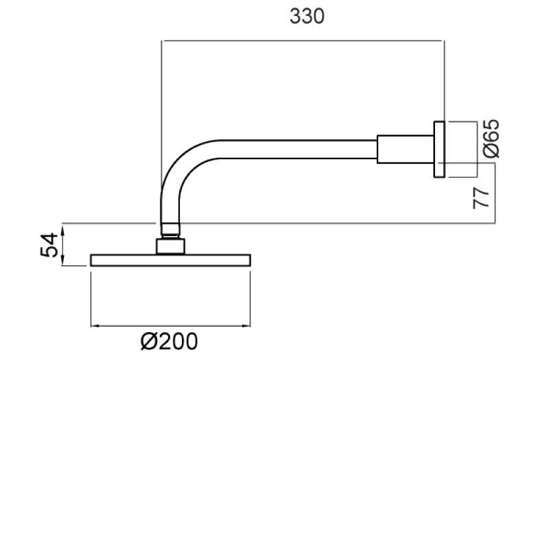 Deva Round Shower Head | KSABK | 200mm | Matte Black