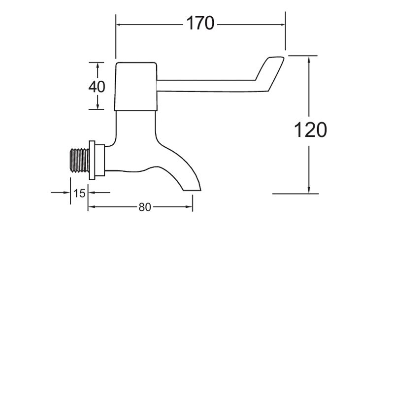 Deva Lever Bib Taps Pair | DLV095 | Wall Mounted | Chrome
