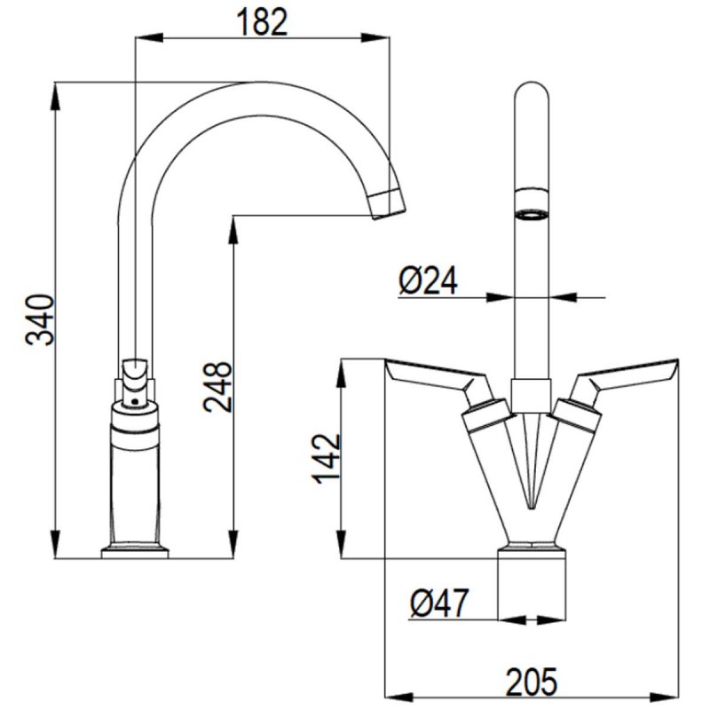 Deva Lever Sink Mixer | LEV104 | Deck Mounted | Chrome