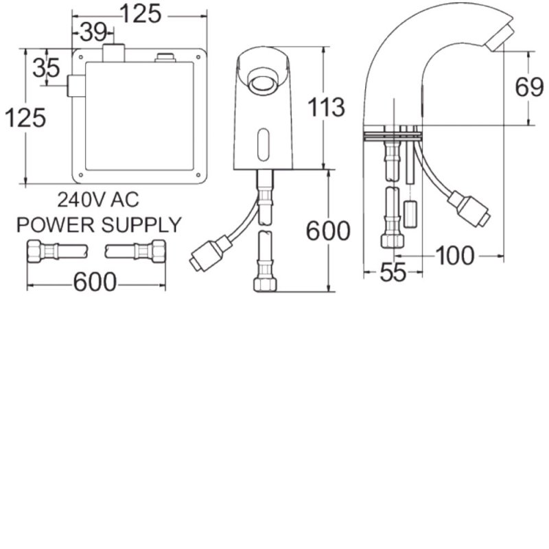 Deva Sensor Basin Tap (Single) | SENSOR2/D | Deck Mounted | Chrome