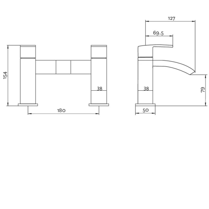 Deva Swoop Bath Filler | SWO2108 | Pillar Mounted | Chrome