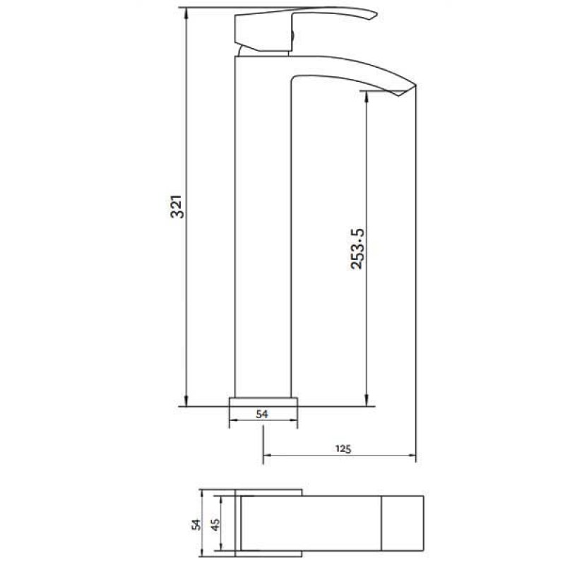 Deva Swoop Basin Mixer | SWO2113/EX | Deck Mounted | Chrome
