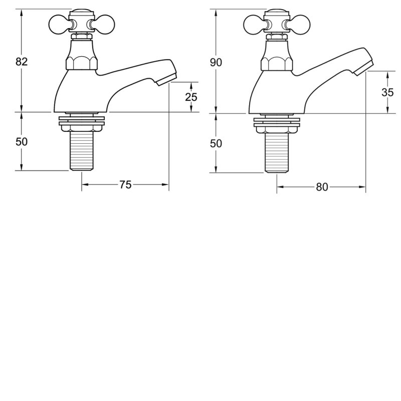 Deva Tudor Tap Set | TUD01+TUD02 | Chrome