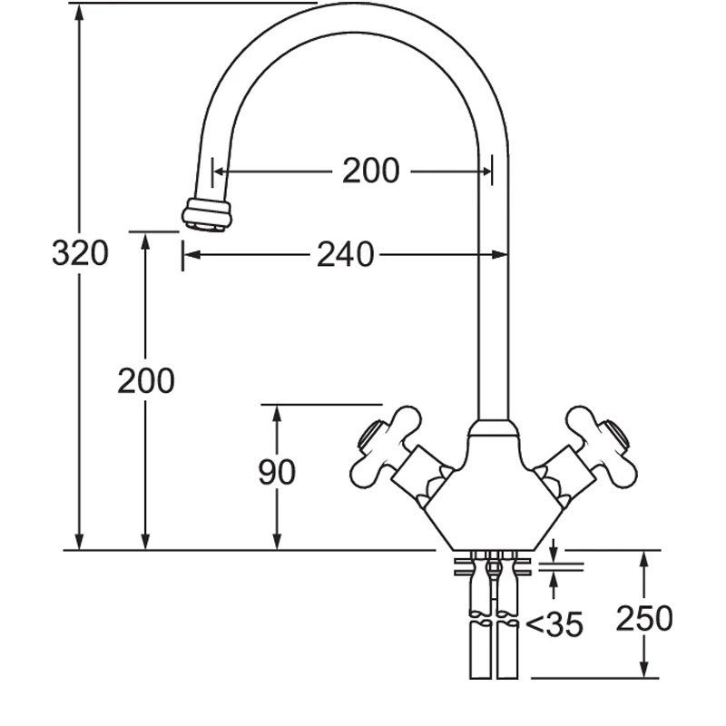 Deva Venetian Sink Mixer | SM057/501 | Deck Mounted | Chrome