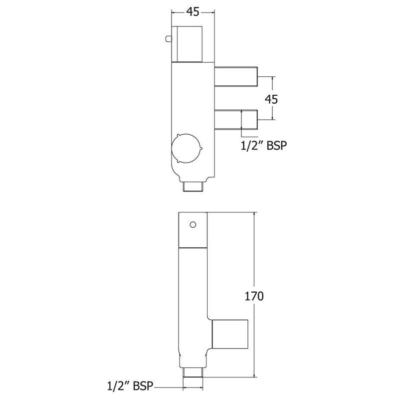 Deva Vertical Shower Valve | VVERT01 | Bar | Chrome