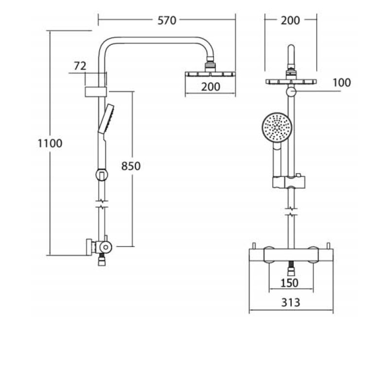 Deva Slider Rail Shower Kit | VCTSDEF | Modern | Chrome