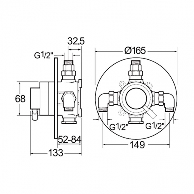 Deva Vision Shower Valve | VSNVSEQT02 | Concealed | Chrome