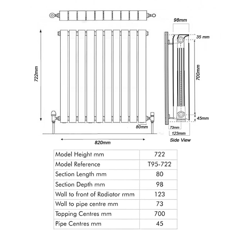 Faral Tropical Designer Radiator | FT9-772-10 | 772mm x 820mm | White