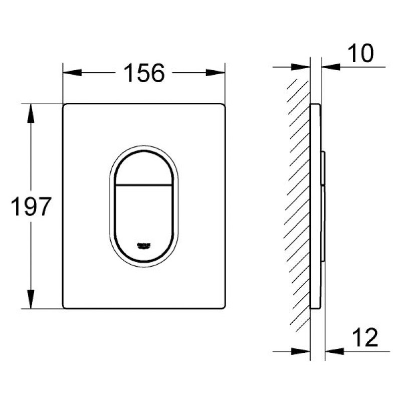 Grohe Arena Flush Plate | 38844000 | Chrome