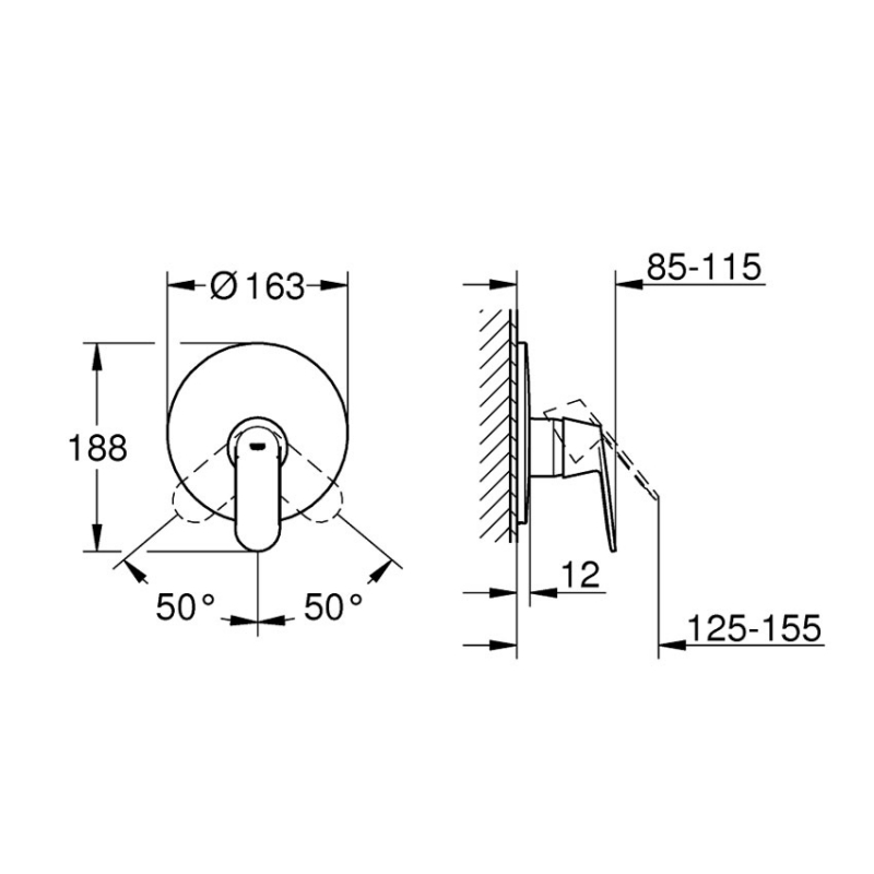 Grohe Eurosmart Trim Only | 19383000 | Chrome