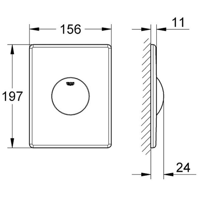 Grohe Skate Flush Plate | 38573000 | Chrome