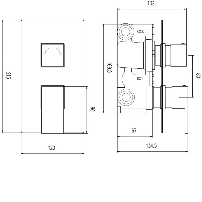 Hudson Reed Art Shower Valve | ART3210 | Concealed | Chrome