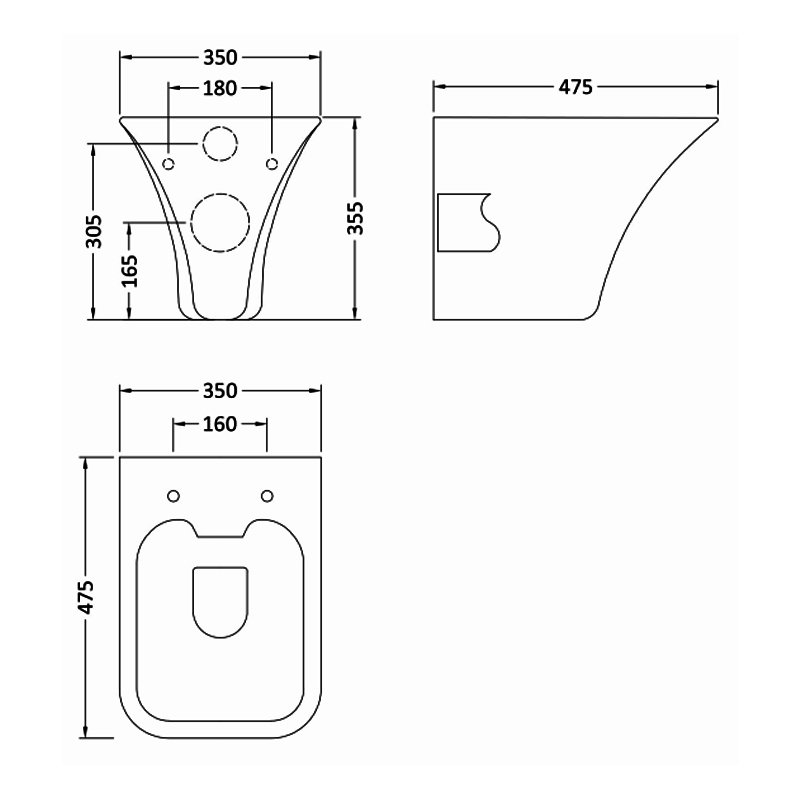 Hudson Reed Grace Toilet | NCT140 | Wall Hung | White