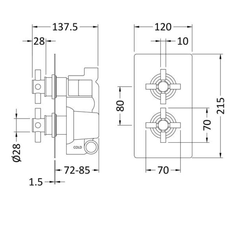 Hudson Reed Tec Shower Valve | KRI4207 | Concealed | Matt Black