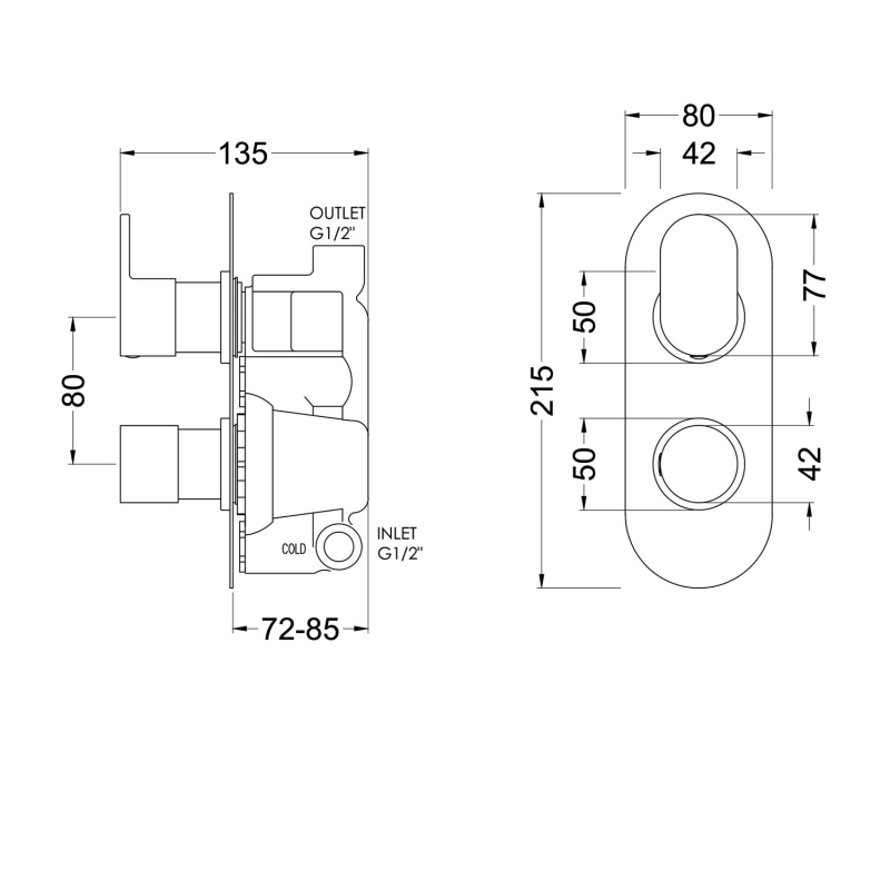 Hudson Reed Reign Shower Valve | REI3410 | Concealed | Chrome