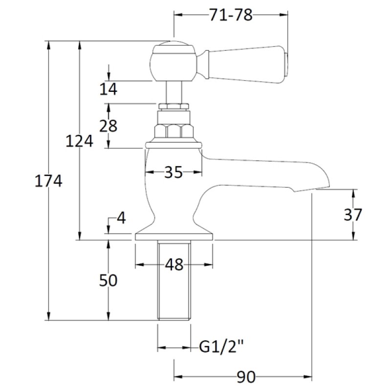 Hudson Reed Topaz Lever Basin Taps (Pair) | BC301HL | Deck Mounted | Chrome