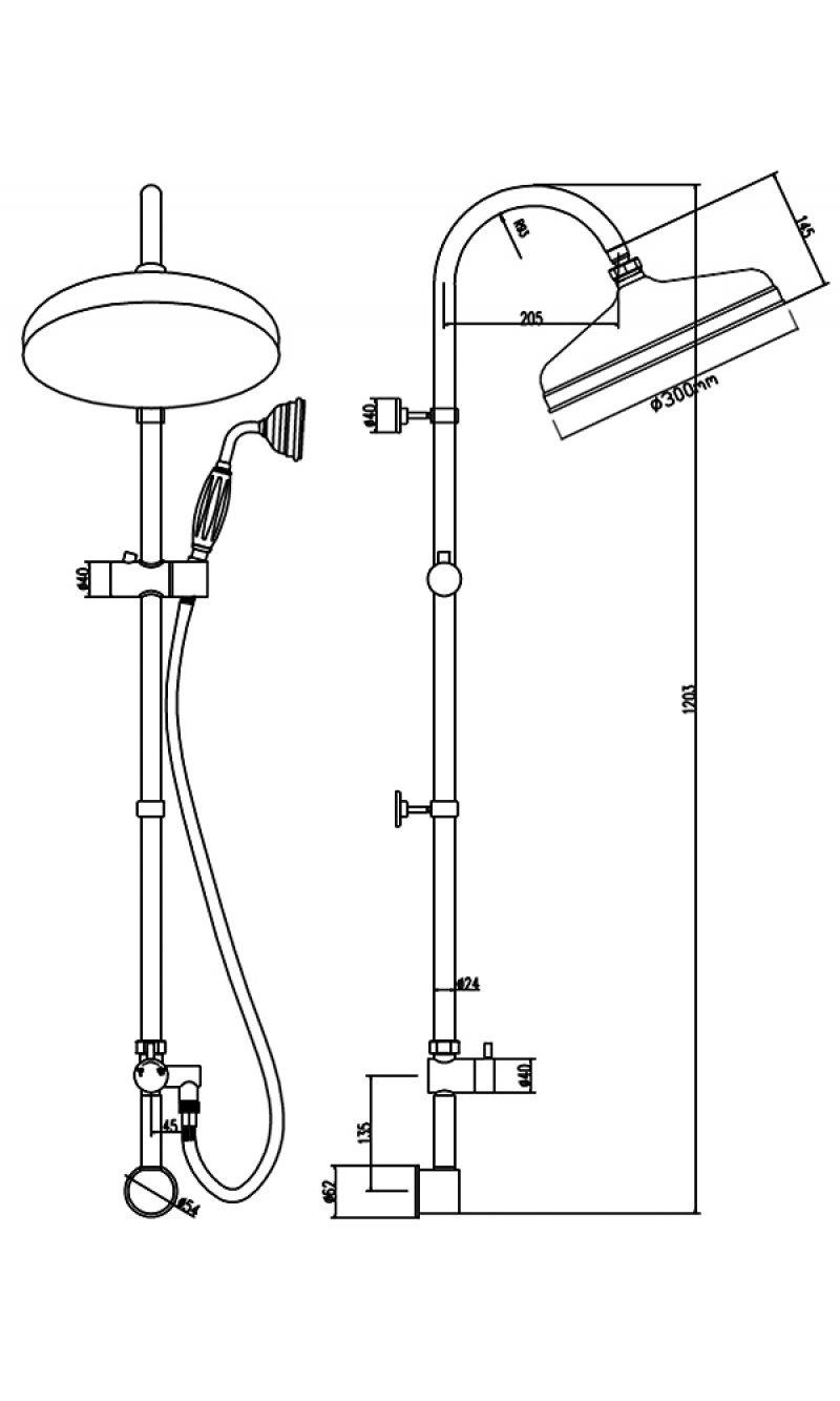 Hudson Reed Rigid Riser Shower Kit | A3238 | Traditional | Chrome