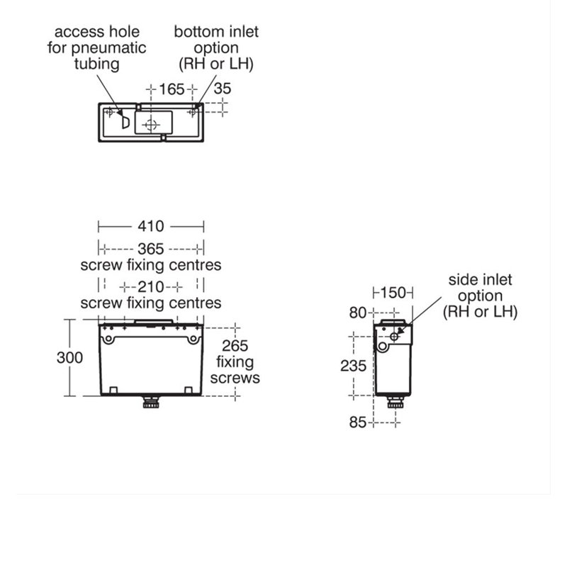 Ideal Standard Conceala 2 Concealed Cistern | E212567 | Plastic | Black