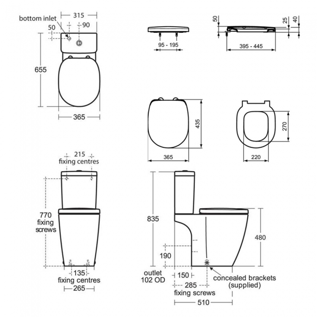 Ideal Standard Concept Freedom Toilet | E608601 + E796901 + E791701 ...