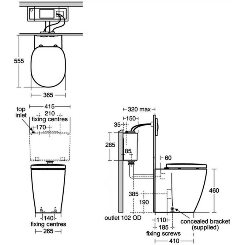 Ideal Standard Concept Freedom Toilet | E608801+E791701 | Back to Wall ...