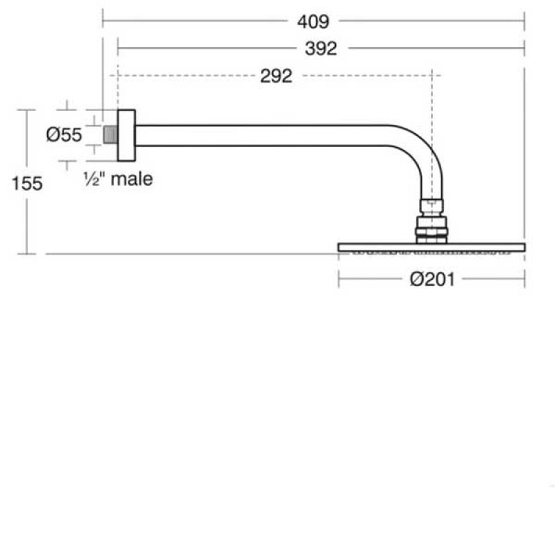 Ideal Standard Round Shower Head | B9442AA | 201mm | Chrome