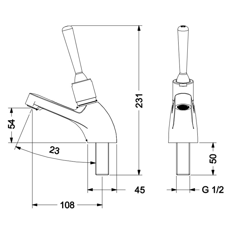 Inta Commercial Basin Tap (Single) | NC200CP.1 | Deck Mounted | Chrome