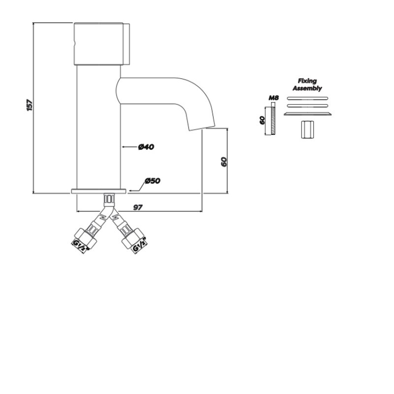 Inta Commercial Basin Tap (Single) | NC230CP | Deck Mounted | Various