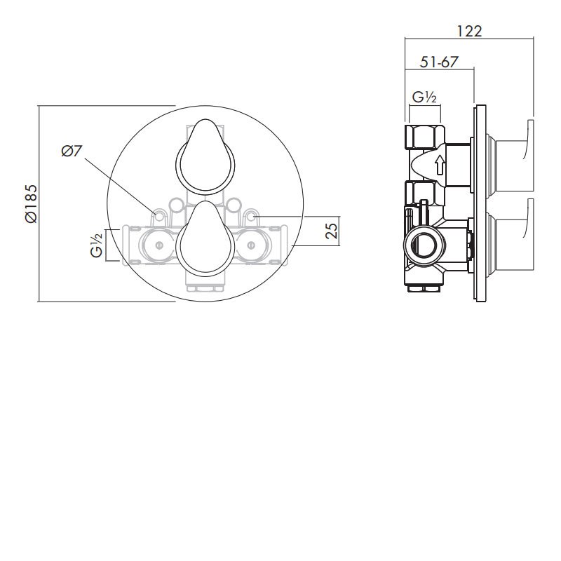 Inta Enzo Shower Valve | EN40010CP | Concealed | Chrome